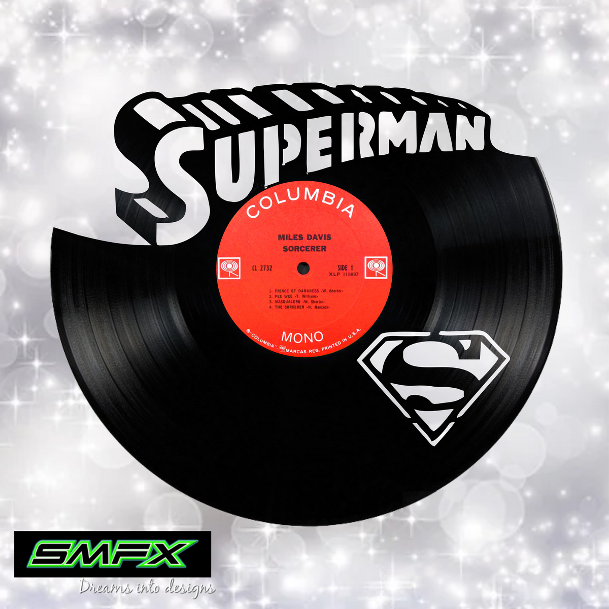 SUPERMAN Laser Cut Vinyl Record artist representation or vinyl clock ...