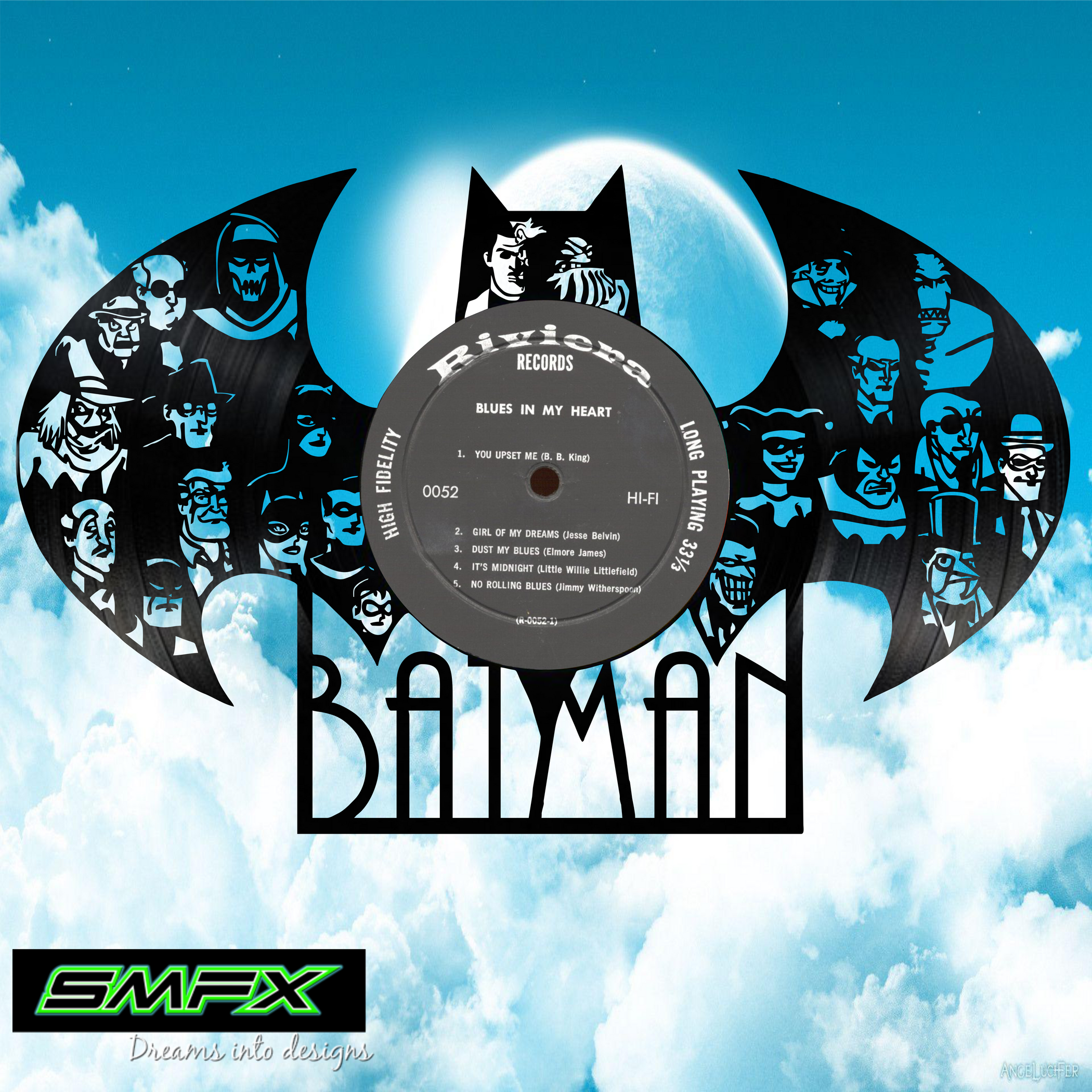 batman Laser Cut Vinyl Record artist representation or vinyl clock ...