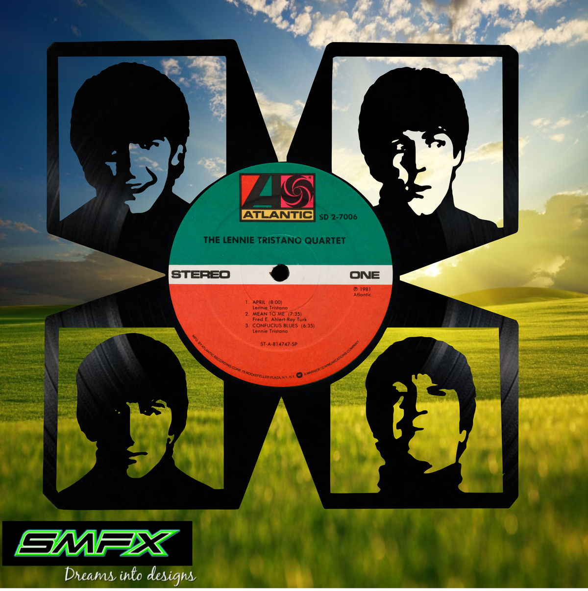 beatles Laser Cut Vinyl Record artist representation — SMFX Designs