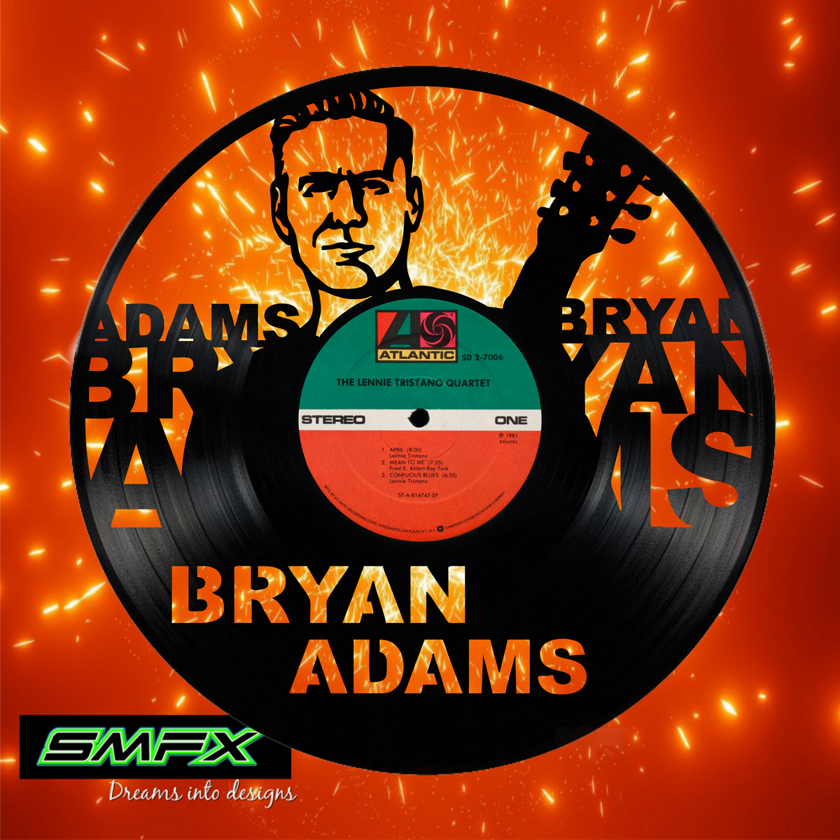 Bryan Adams Laser Cut Vinyl Record artist representation or vinyl cloc ...
