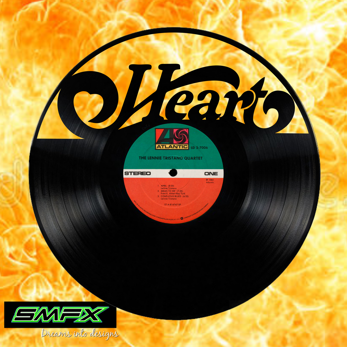 heart Laser Cut Vinyl Record artist representation or vinyl clock ...