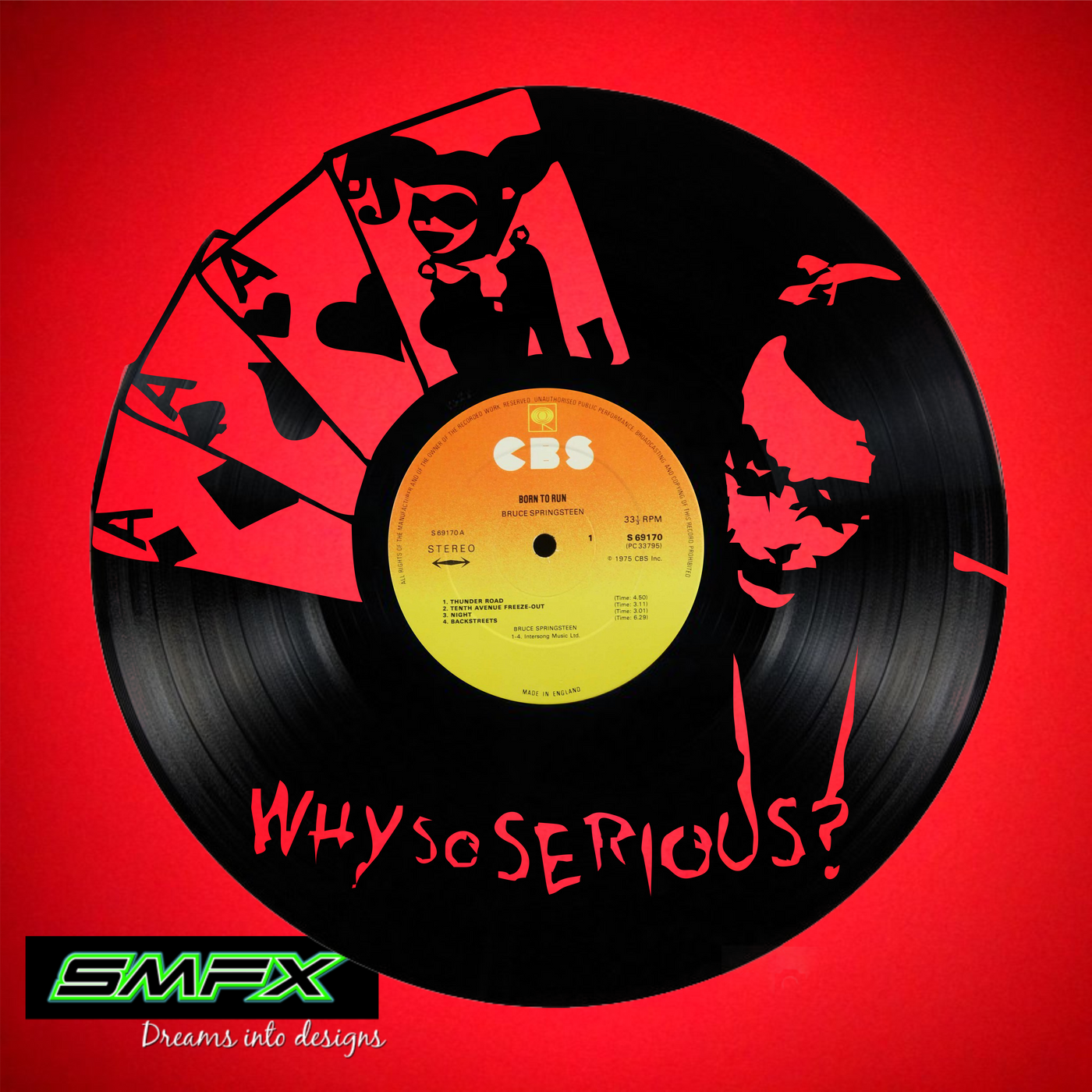 JOKER Laser Cut Vinyl Record artist representation or vinyl clock ...